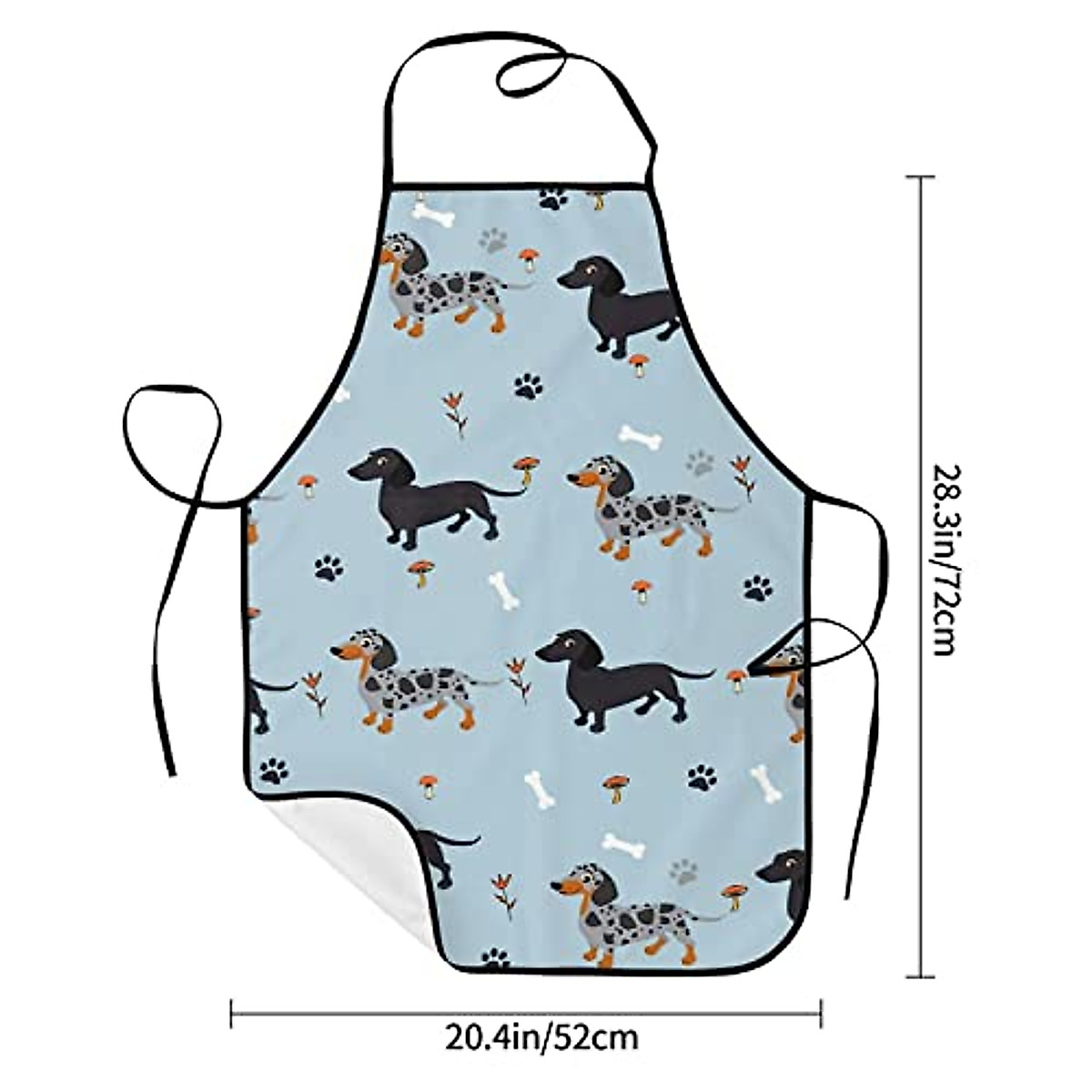 French Bulldog Cartoon Aprons Kitchen Cooking Adjustable Bib Soft Chef Apron With 1 Pockets For Men Women Apron