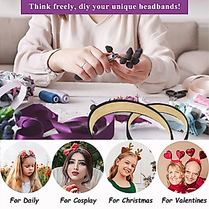 Wecoe Black Headband Women 1 Inch Sueded Like Headband Non Slip Fashion Solid Plain Headband Hair Band DIY Halloween Christmas Costume Hair Accessories for Women Girls Diademas Para Mujer Gifts