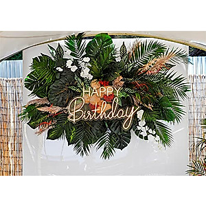 Neon LED Golden Happy birthday Signs USB Powered Acrylic Light For Wall Decor Teen Child Party Suprise Celebration Bedroom Living Room Bar Mitzvah Gift Prom(18.1"x15")