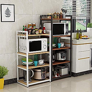 JF-XUAN Kitchen Shelf Microwave Oven Rack 4-layer Kitchen Storage Rack Large Capacity Oven Microwave Oven Rice Cooker Oven Storage Rack Metal Multi-function Open Shelves Large Microwave Oven Rack