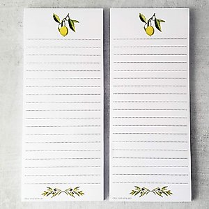 Lemon and Olive Branch Refrigerator Notepads - Set of 2 Pads