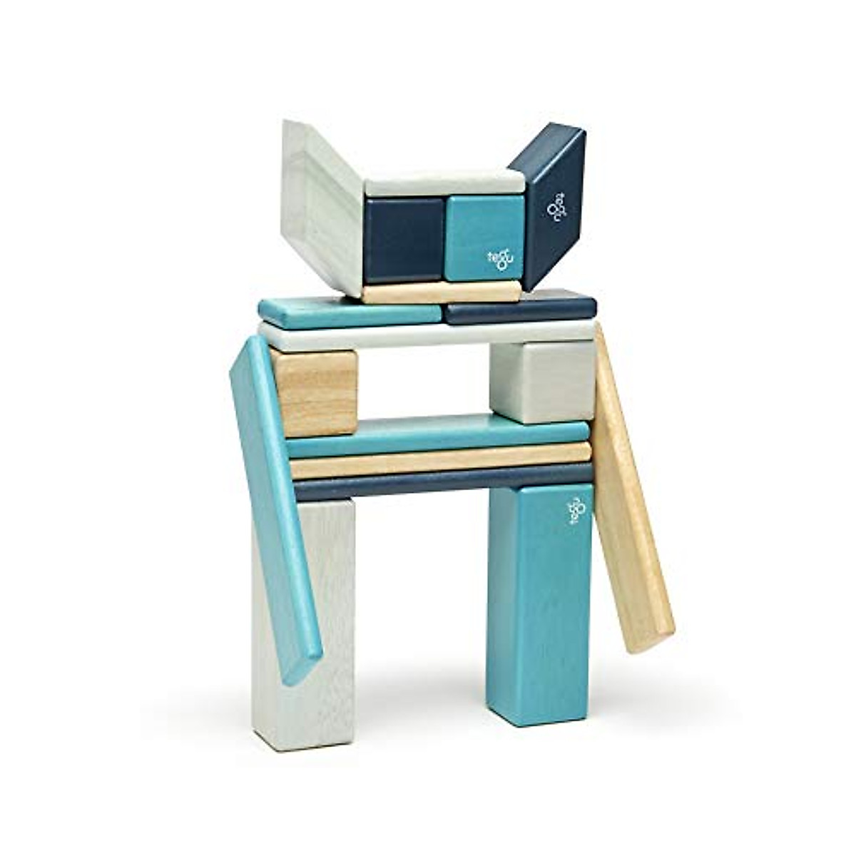 24 Piece Tegu Magnetic Wooden Block Set, Blues, 1-99 years old
