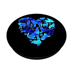 Wolf Lover Valentine Heart Just Girl Who Loves Wolves Space PopSockets Swappable PopGrip