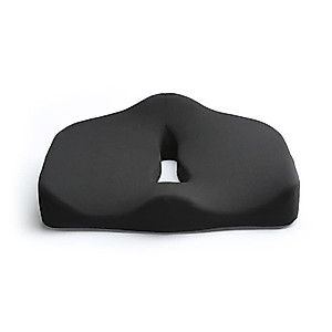 YIRENZUI Cushion Office Chair Cushion, Memory Foam Car Seat Cushion Back Pain, Ergonomic Desk Chair Cushion, Sciatica Pain Relief,Best Choice ( Color : Black , Size : 45*38cm )