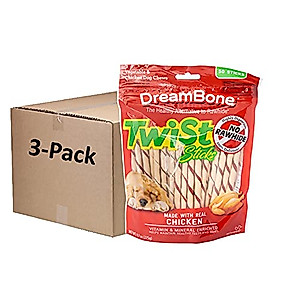 DreamBone Twist Sticks, Rawhide-Free Chews for Dogs, with Real Chicken, 50-Count (3 Pack)