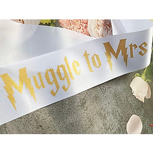 Muggle to Mrs Sash, Bride to be Sash,from Muggle to Mrs, Bridal Shower, Bachelorette Party Decor, Gold Glitter