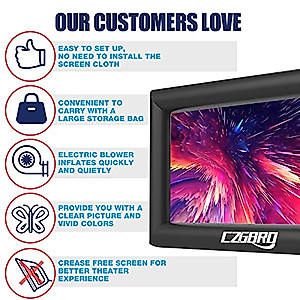 Inflatable Projector Screen - Outdoor Movie Screen Blow Up for Movie Parties Backyard Outside, Inflatable Screen with Air Blower and Carry Bag, Front and Rear Projection (16FT with Blower)