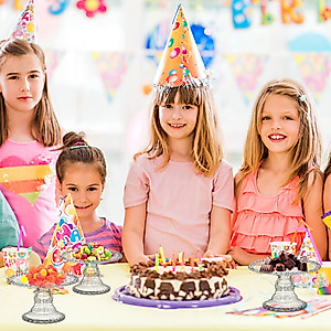 Hacaroa 24 Pcs Mini Cake Plate Stand, Plastic Single Cupcake Holder Serving Plate, Clear Small Dessert Display Stand Tray for Chocolate, Fruits, Baby Shower, Wedding, Birthday, Party