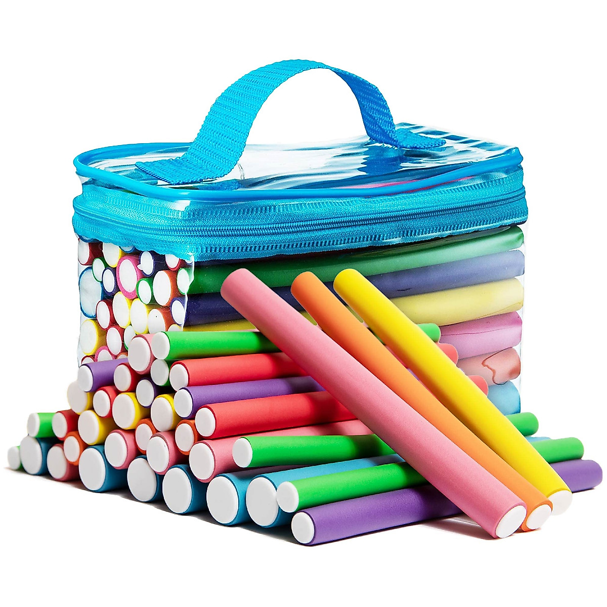 Tifara Beauty Salon Heatless Flexible Hair Rollers Curlers 42-pack 7" Soft Foam Flexi Twist Curling Rods for Short Long Hair