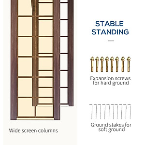 Outsunny 10' x 12' Hardtop Gazebo with Galvanized Steel Roof, Wood Grain Steel Frame, Heavy Duty Permanent Pavilion Outdoor Gazebo, for Garden, Patio, Backyard, Deck, Lawn