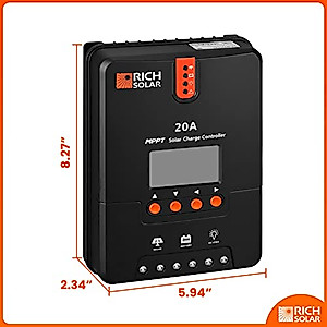 RICH SOLAR 200 Watts 12 Volts Monocrystalline Solar Kit with 2 Pack of 100W Solar Panel+ 20A MPPT Charge Controller+ 15A Inline Fuse Holder