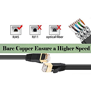 MATEIN Cat7 Ethernet Cable, 50 Ft Network Cable Fit for Xbox PS4, High Speed Flat Internet Cord Compatible with Clips Rj45 Connector Computer LAN Wire Fit for Gaming, Ethernet Switch, Router, Coupler