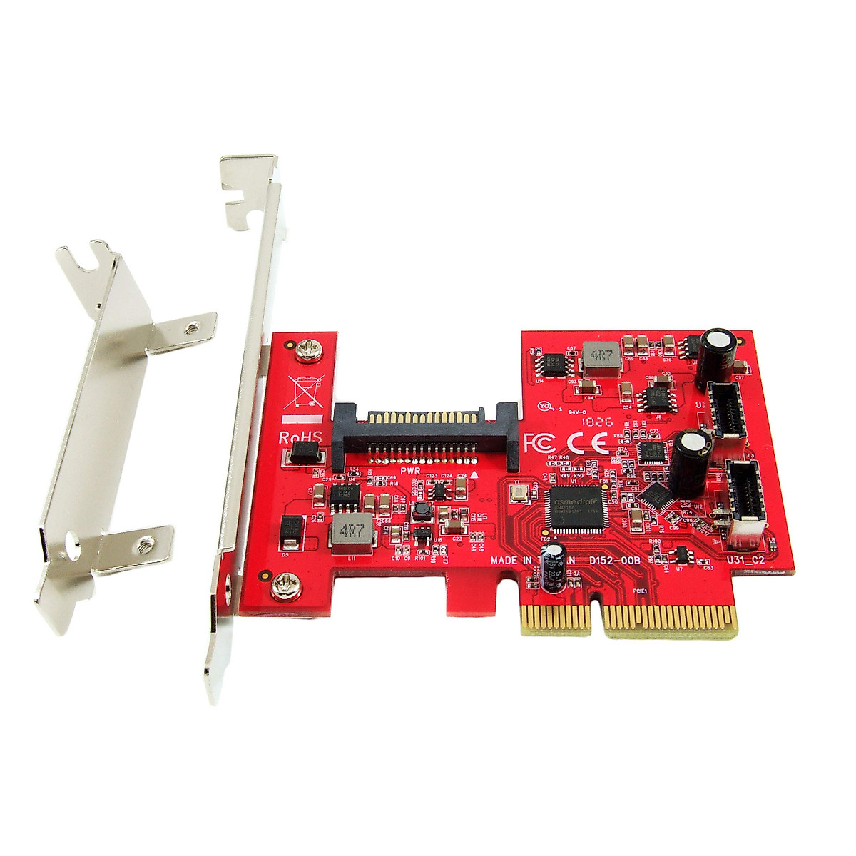 Ableconn PEX-UB152 USB 3.2 Gen 2 (10 Gbps) 2-Port Type-C Internal 20Pin Key-A Header PCI Express (PCIe) x4 Host Adapter Card (ASMedia ASM2142 Chipset)