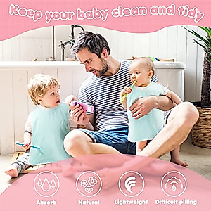 Newwiee 5 Pieces Waterproof Muslin Pullover Baby Bibs Full Coverage Toddler Bibs Soft Absorbent Large Bibs Comfortable Towel Bibs Colorful Baby Drooling Bibs for Feeding and Drooling Toddlers