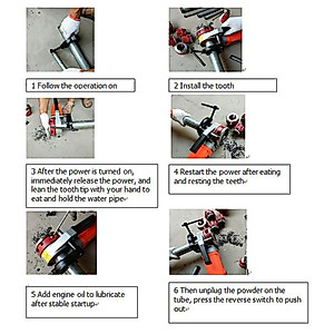 Electric Pipe Threader Tool Kit 2300W 110V, Portable Handheld Electric Pipe Threader Threading Machine With 6 Dies 1/2-Inch to 2-Inch Pipe Threading Die Heads, Ratchet Pipe Threader Kit