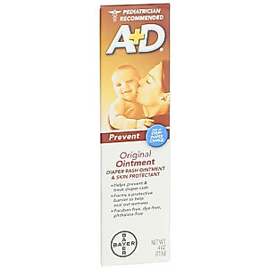 A&D Diaper Rash Ointment Skin Protectant Original - 4 oz, Pack of 5