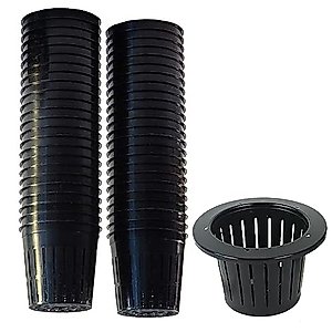 Tectsia 4 Inch Net Cups (25 Pack), Net Pots for Hydroponics, Orchids Mesh Baskets Pots Heavy Duty Hydroponics Supplies with Wide Lip