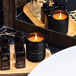 Scented Candles for Men | Lavender & Wood Scented Candle - Candle for Men, Men Candles for Home Scented, Candle Gifts for Him/Friend, Aromatherapy Candle in Black Jar