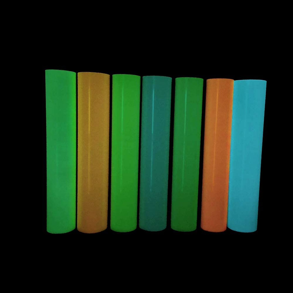 guangyintong Glow in The Dark Heat Transfer Vinyl Rolls, 12" x 5ft Luminous Green Iron on Vinyl for T Shirts, PU Elastic HTV Vinyl for All Cutter Machine Easy to Cut & Weed for Cool Costumes & Design