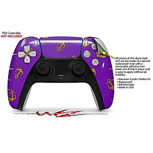 WraptorSkinz Skin Wrap compatible with Sony PS5 DualSense Controller Anchors Away Purple (CONTROLLER NOT INCLUDED)