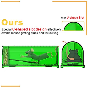 4 Pack 93 Holes Humane Mouse Traps Indoor for Home/Outdoor, Live Catch and Release Mice Traps, No Kill Mouse Catcher, Easy to Set and Reusable Humane Trap, Safe for Families and Pets