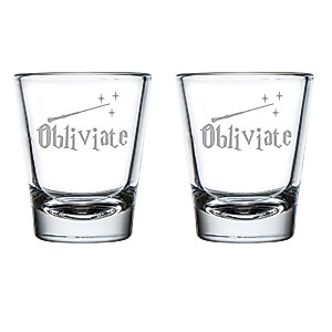 Set of 2 Shot Glasses 1.75oz Shot Glass Obliviate Funny