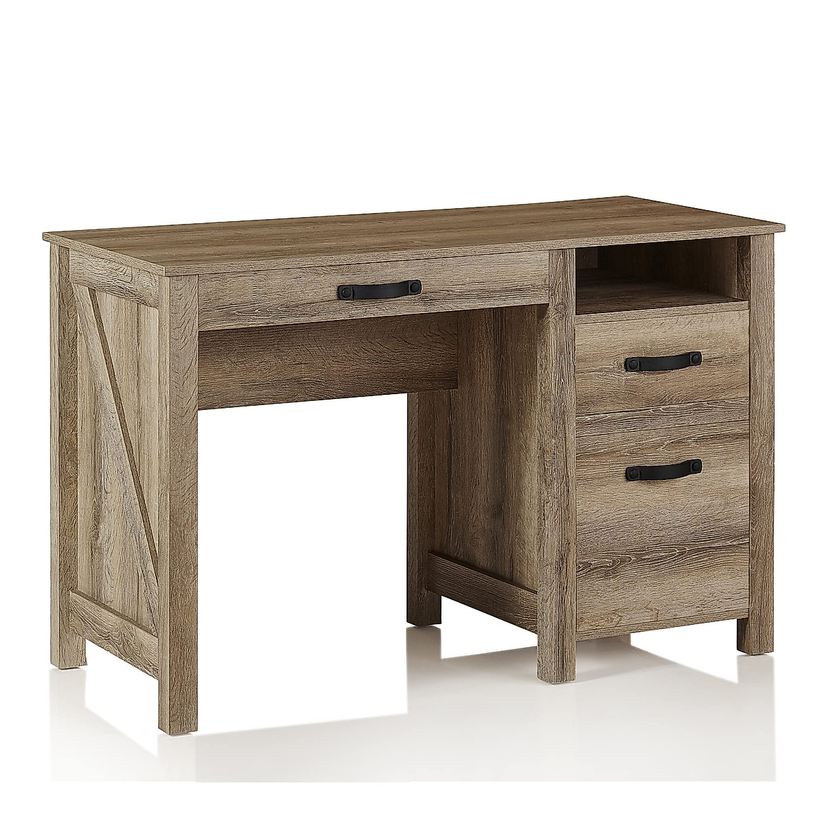 Realspace® Plank 47" W Writing Desk, Coastal Oak