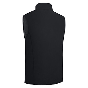 fit space Men's Lightweight Vest Softshell Sleeveless Windproof Jacket with Zipper Pocket Cycling Travel Hiking Running Golf (Black,Small)