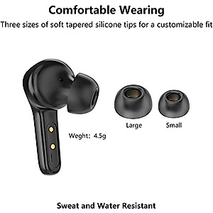 BRIBEJAT B02 Pro Wireless Earbuds with Active Noise Cancellation Touch Control, Wireless Charging Case, Bluetooth 5.2 in-Ear Headset Built-in Mic with Stereo Premium Deep Bass Immersive Sound, Black