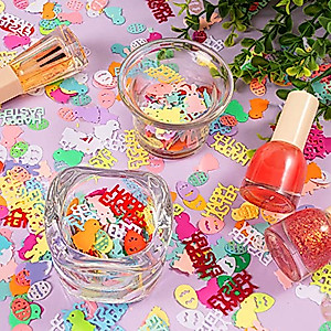 1500PCS Easter Confetti Rabbit Egg Chicken Shape Glitter Metallic Foil Table Scatters Confetti for DIY Party Decorations(1.6oz)