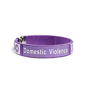 Fundraising For A Cause 25 Pack Domestic Violence Awareness Purple Ribbon Bracelets