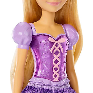 Mattel Disney Princess Toys, Rapunzel Fashion Doll, Sparkling Look with Blonde Hair, Blue Eyes & Tiara Accessory, Inspired by the Movie Tangled