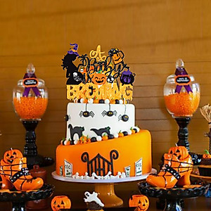 Halloween A Baby is Brewing Cake Topper Halloween Baby Shower Decoration Baby Brew Halloween Party Cake Topper Decoration for Halloween Theme Newborn Gender Reveal Party Supplies