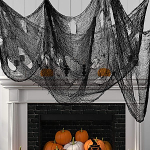 Evoio Halloween Decorations Creepy Cloth, 3 PC 120 X 30inch Black Scary Gauze Spooky Cloth, Freaky Loose Creepy Cloth, Halloween Decorations for Haunted Houses Outdoor Indoor Yard Cauldron Wall Decor