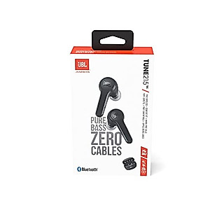 JBL Tune 215TWS True Wireless Earbud Headphones - Pure Bass Sound, Bluetooth, 25H Battery, Dual Connect (Black)