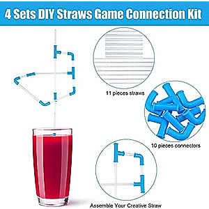 DIY Crazy Straws Connectors 21 pcs, Drinking Straws to Children play Game Straws, Cool Silly Gaming Straws
