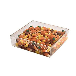 Pioneer Plastics 062C Clear Square Plastic Container, 5.25" W x 5" D x 1.375" H
