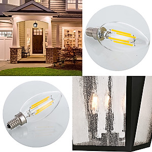 SHUWDKAR 12 Volt LED Candelabra Bulbs E12 Light Bulb 40 Watt Replacement Soft White 3000K, Low Voltage 12V 24V Candelabra Light Bulbs for RV, 3 Pack