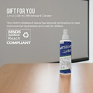 LOUKIN Shag Dry Erase Eraser (Free 3.4 oz Whiteboard Cleaner Included), Microfiber Whiteboard Eraser, Washable Glass Board Eraser, for Classroom, Home and Office Use(1 Pack)