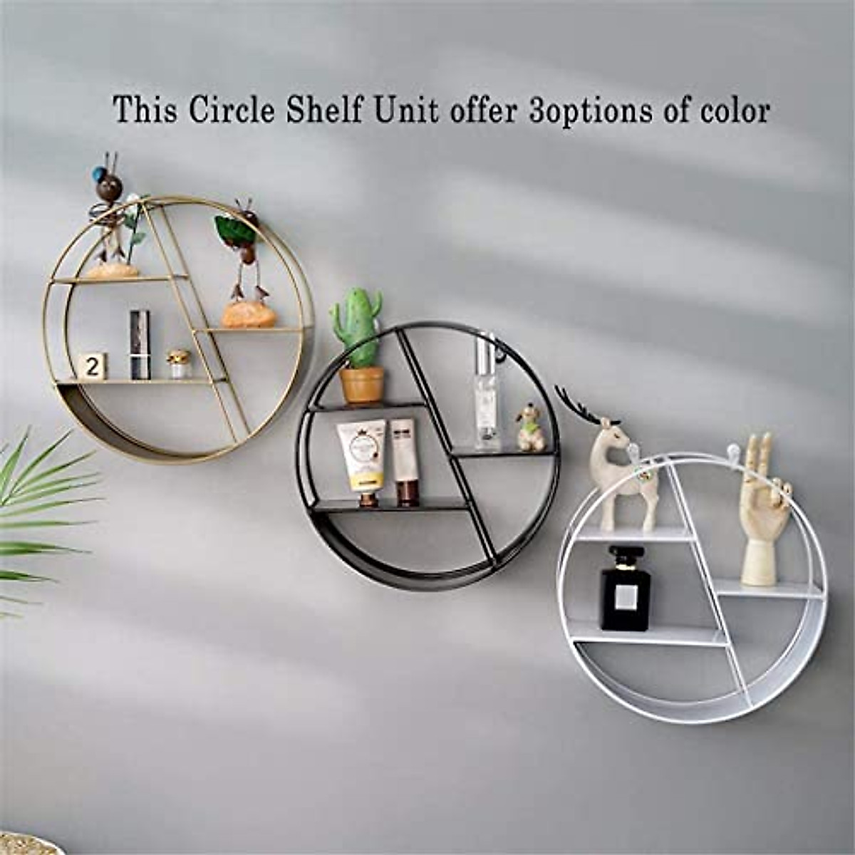 NABEIM Round Wall Shelf 3-Tier Decorative Shelves for Modern Home