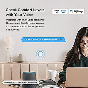 SONOFF SNZB-02 ZigBee Mini Indoor Temperature and Humidity Sensor for Checking the Room Climate, SONOFF ZigBee Bridge Required, Indoor Thermometer Hygrometer with Alert, Works with Alexa, Google Home