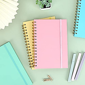 EOOUT 4 Pack Hardcover Spiral Notebook, Journal for Women, College Ruled, 80 Sheets/160 Pages, 5.83" x 8.5", for Work, School, Gifts (Candy Colors)