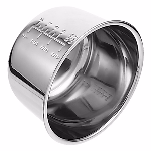 Mikinona Household Electric Cooker Inner Pot Stainless Steel Replacement Pot for Rice Cookers and Pressure Cookers Sturdy and Practical Accessory for Cooking and Meal Prep