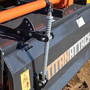 Titan Attachments 3 Point 60" Rotary Tiller Attachment Fits Cat 1 Tractors, Charcoal Finish, Single Speed PTO Driven Cultivator with a 540 RPM Gearbox, Replaceable L-Shaped Tines Work 5" Deep
