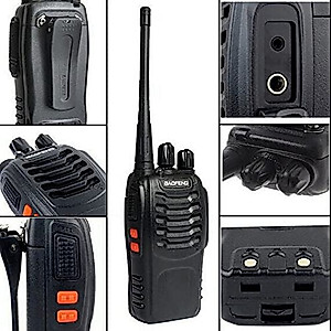BAOFENG BF-888S Rechargeable Walkie Talkies for Adults, Handheld Two Way Radios Long Range with Earpiece and Mic, Wireless Walkie Talkie with Li-ion Battery and Charger, Walky Talky(2 Pack)