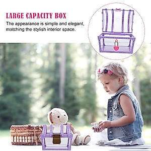 ibasenice 1set Pirate Art Treasure Chest Lovely, of Girls Toys and Diamond Jewelry Bin Children Trays Clear Trunks Decor Home Storing Jewery Earring Accessories Transparent
