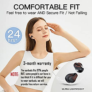 Loluka Wireless Ear Clip Open Ear Bone Conduction Earbuds Head Phones Small Ear Canals Clip On Bone Conduction Head Set Open Ear Headphones Bone Conducting Induction Headphones Earphones Bluetooth