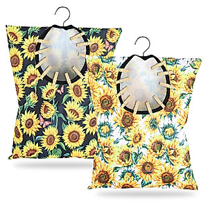 YLOLUL 2 Pcs Sunflower Clothes Pin Bag Clothespin Bag Holder Clothespin Holder 15 X 11 Inch Clothes Pin Hanging Bag Clothespin Bag for Clothesline Outdoor Outside Wardrobe and Laundry Room
