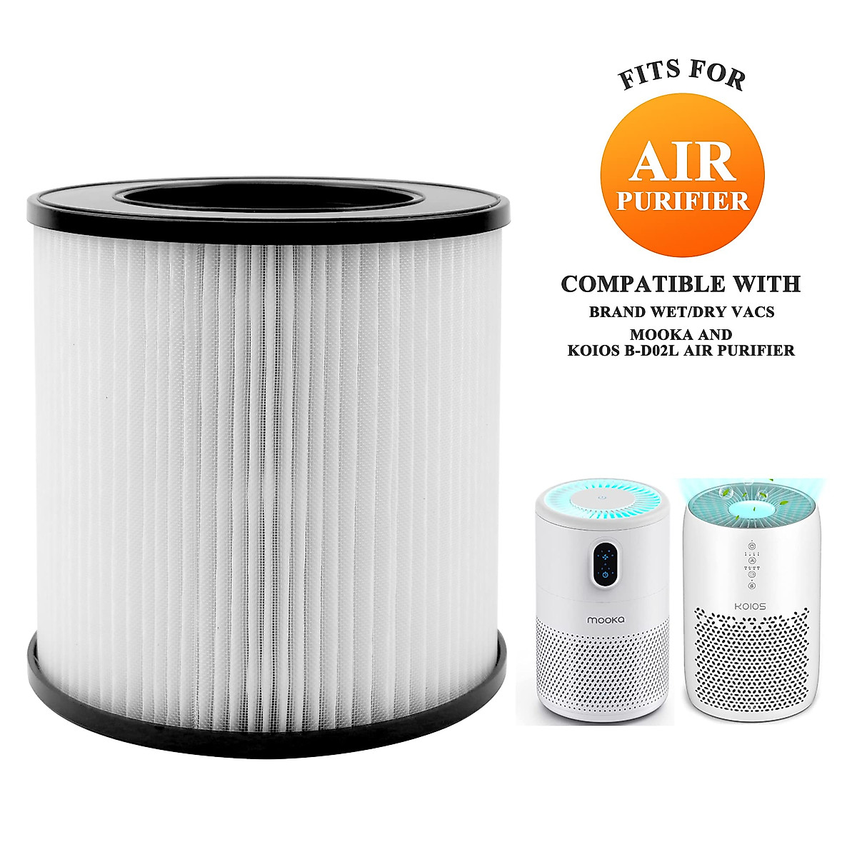 B-D02L H13 True HEPA Replacement Filter Compatible with MOOKA and KOIOS