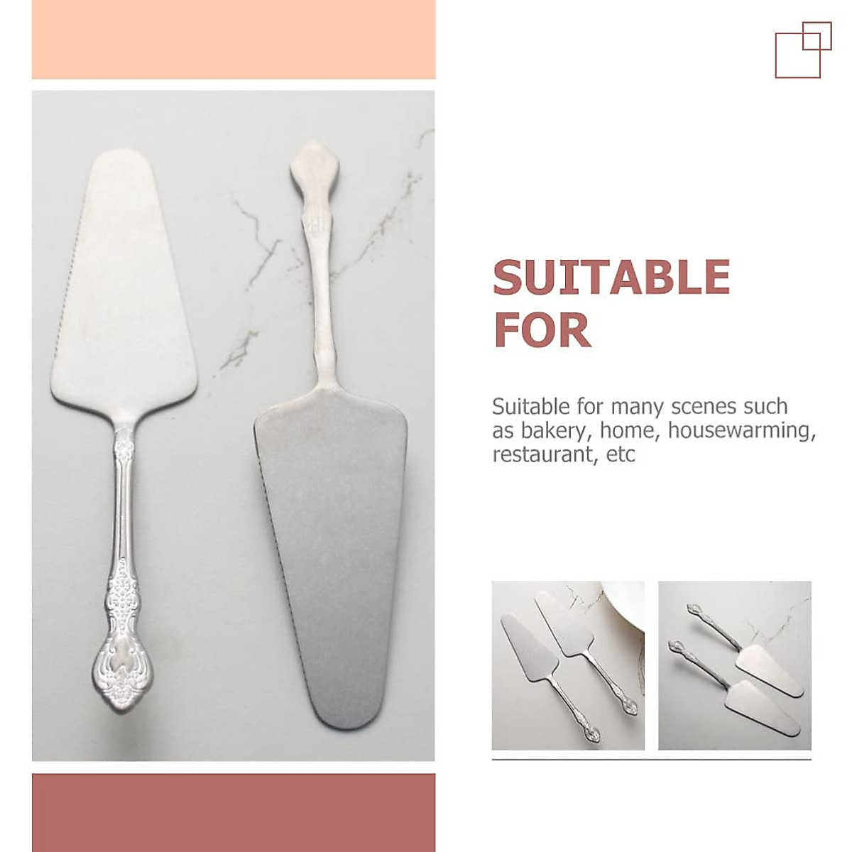 BESTonZON Cake Spatula Stainless Steel Pie Cake Spatula Dessert Pastry Pie Cake Servers Cutter Tart Dessert Slicer